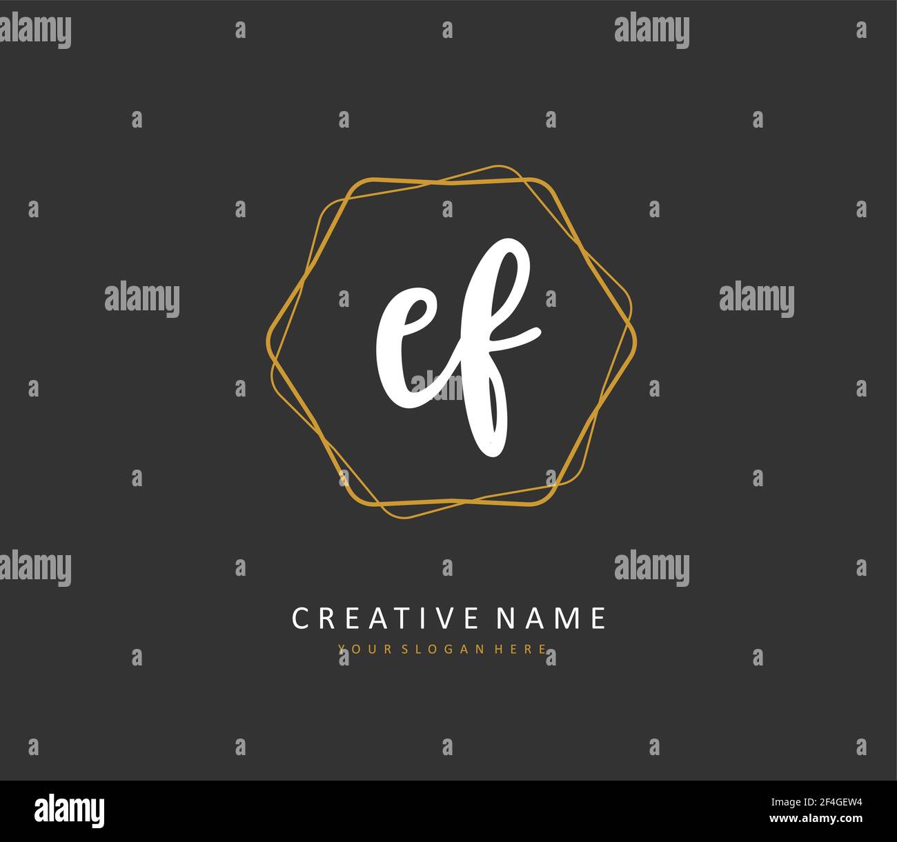 EF Initial letter handwriting and signature logo. A concept handwriting ...
