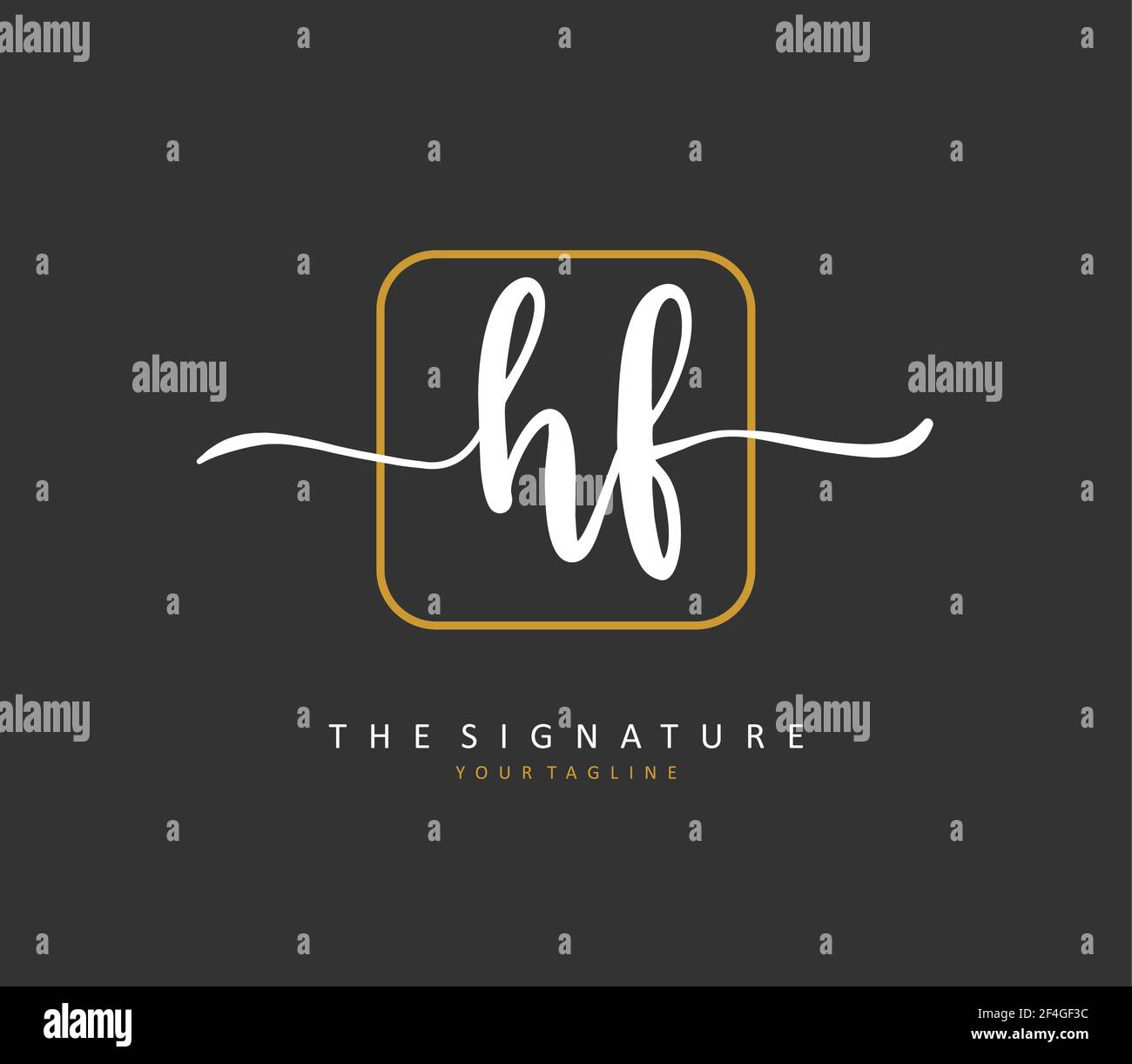 HF Initial letter handwriting and signature logo. A concept handwriting ...