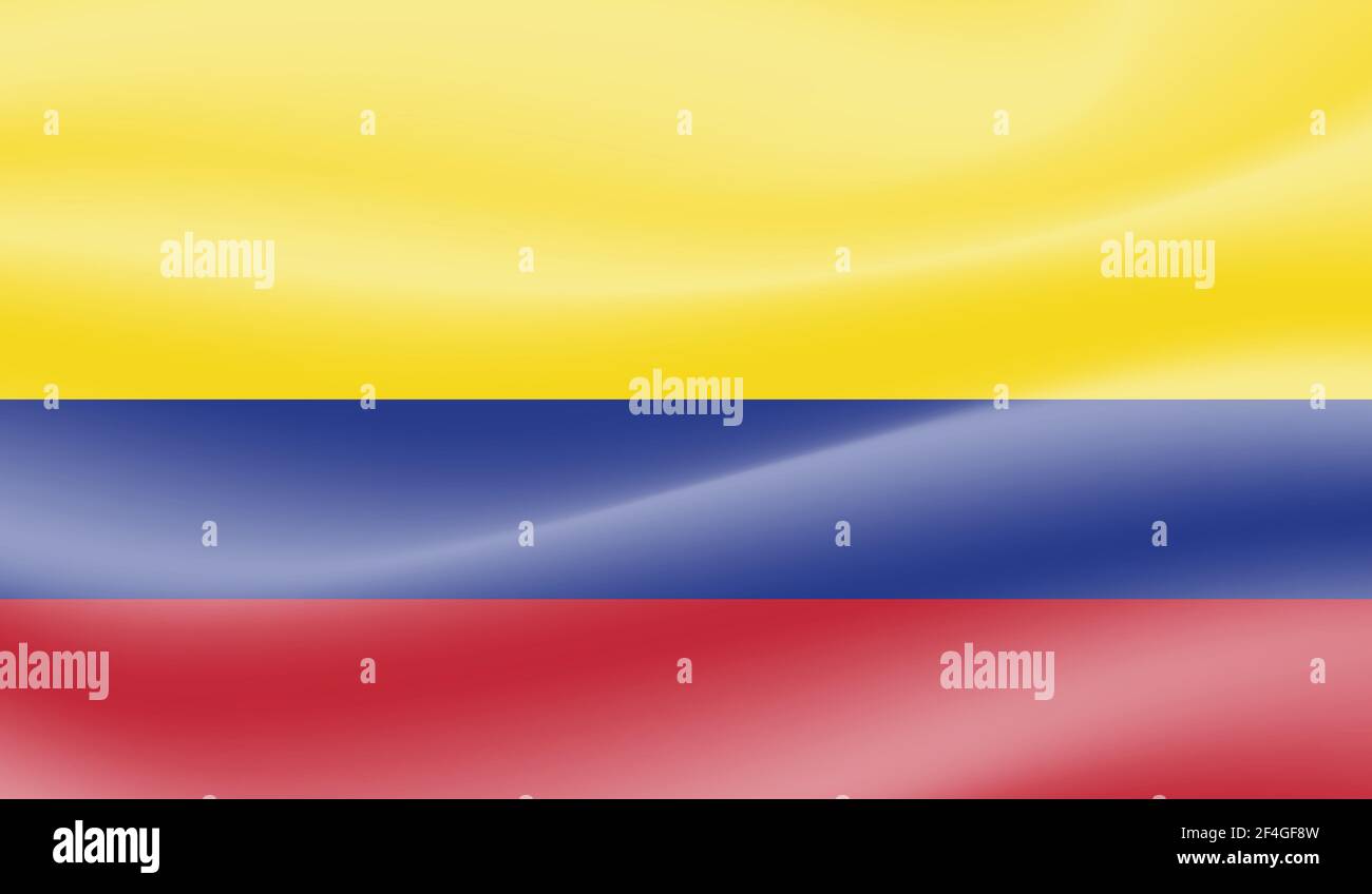 Columbia flag with waving grunge texture. Vector background Stock ...