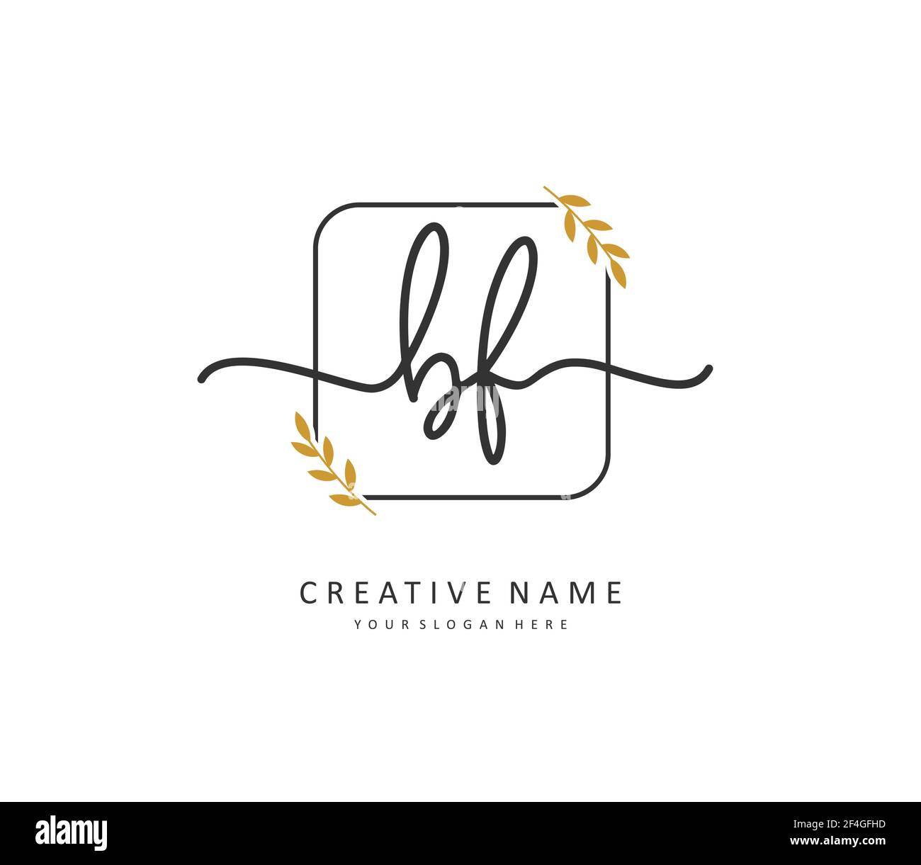 BF Initial letter handwriting and signature logo. A concept handwriting ...