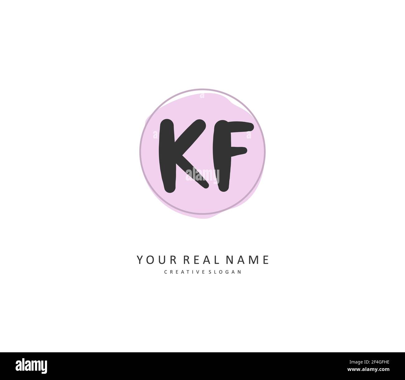 KF Initial letter handwriting and signature logo. A concept handwriting ...