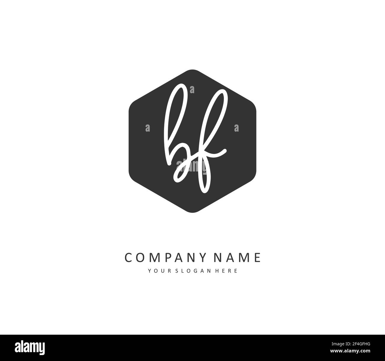 BF Initial letter handwriting and signature logo. A concept handwriting ...