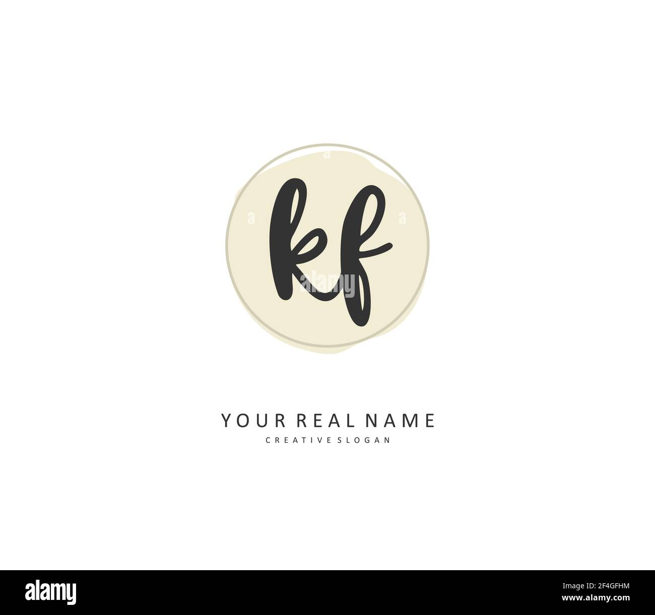 KF Initial letter handwriting and signature logo. A concept handwriting ...