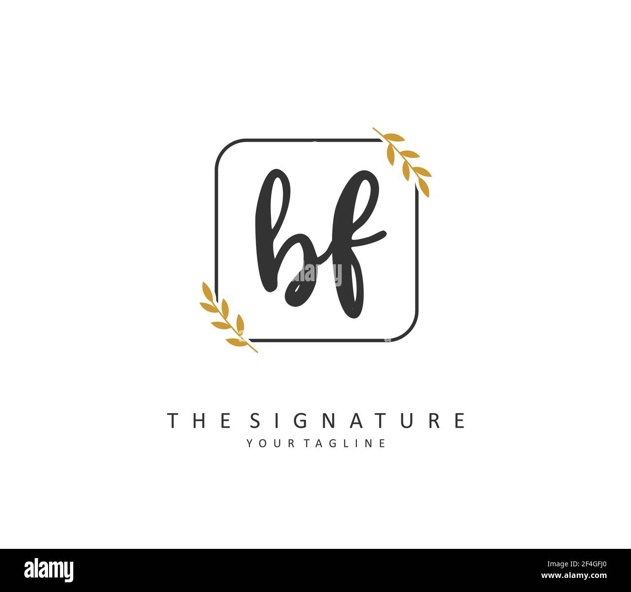 BF Initial letter handwriting and signature logo. A concept handwriting ...
