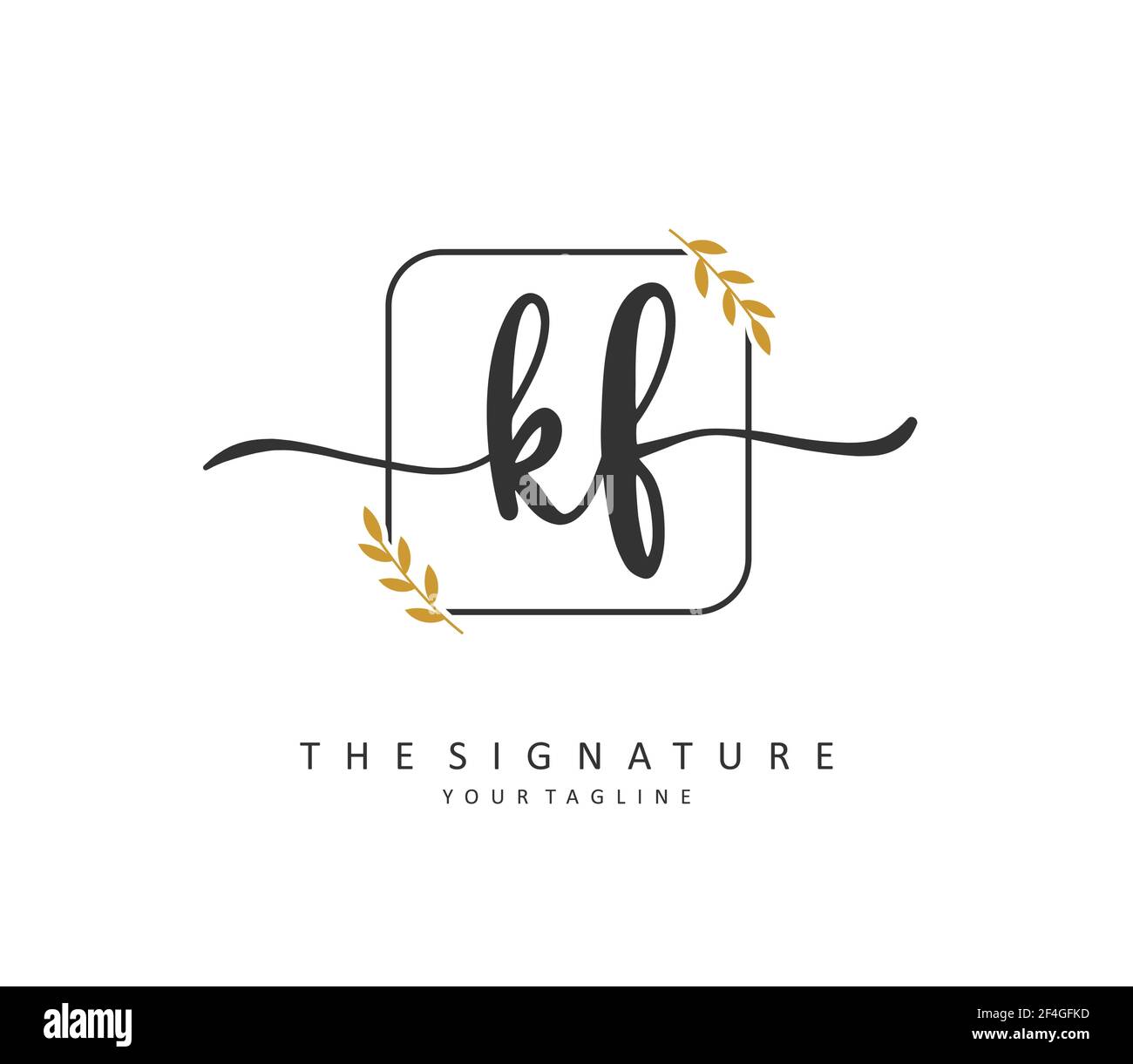 KF Initial letter handwriting and signature logo. A concept handwriting ...
