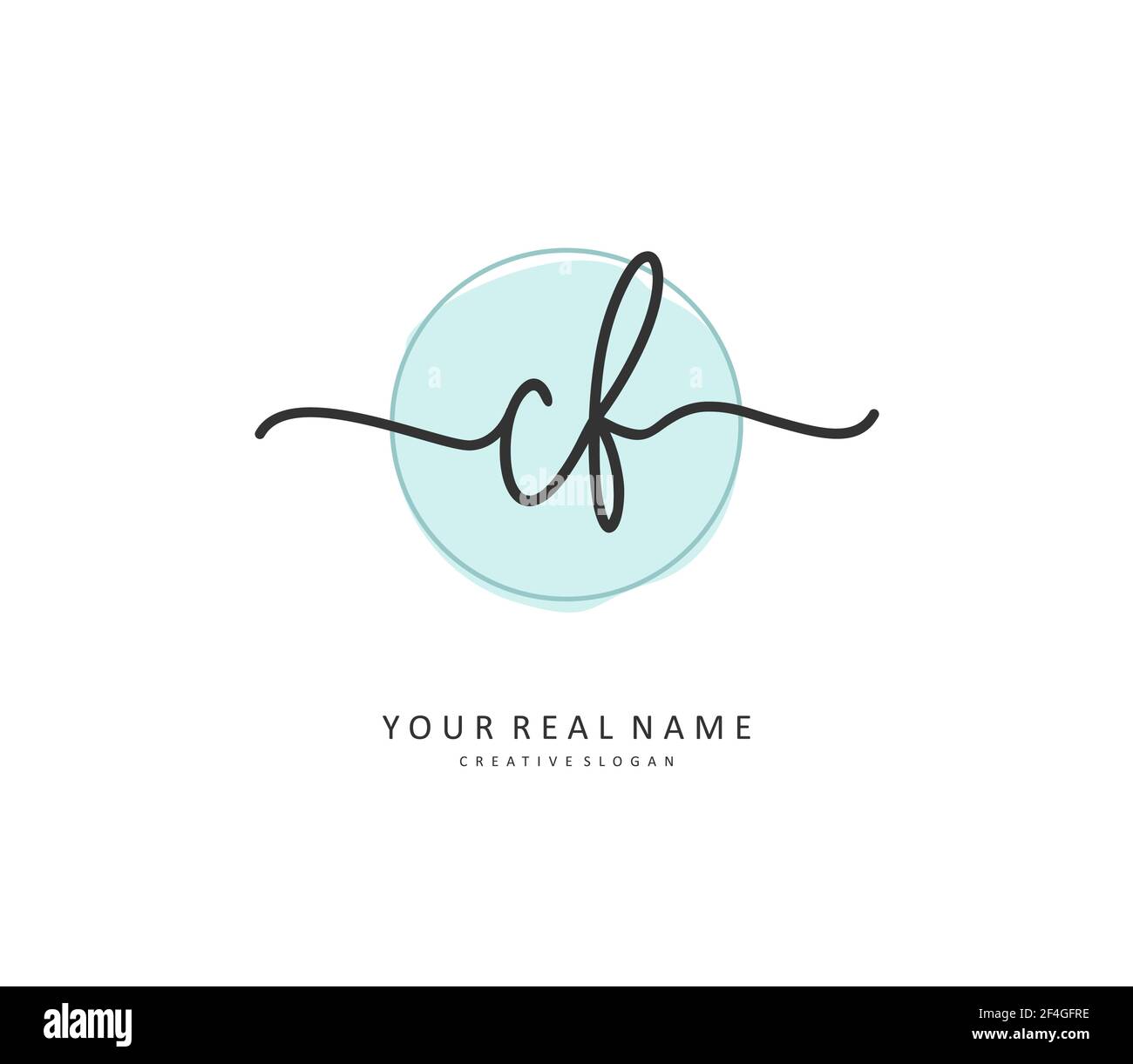 CF Initial letter handwriting and signature logo. A concept handwriting ...