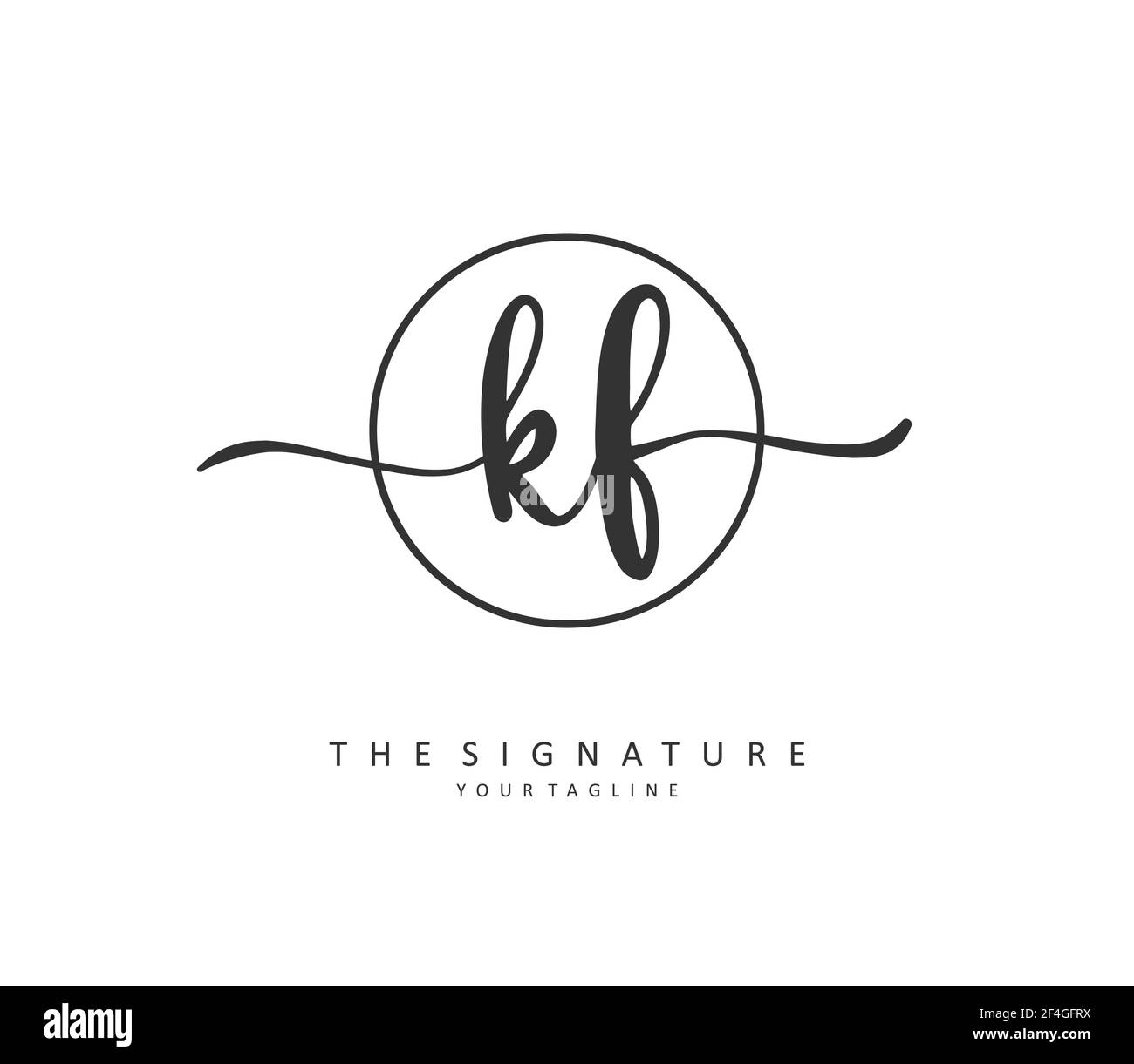 KF Initial letter handwriting and signature logo. A concept handwriting ...