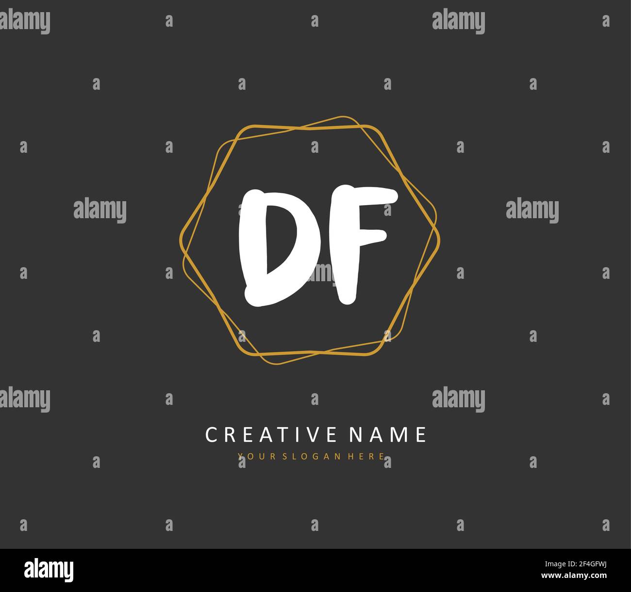 DF Initial letter handwriting and signature logo. A concept handwriting ...