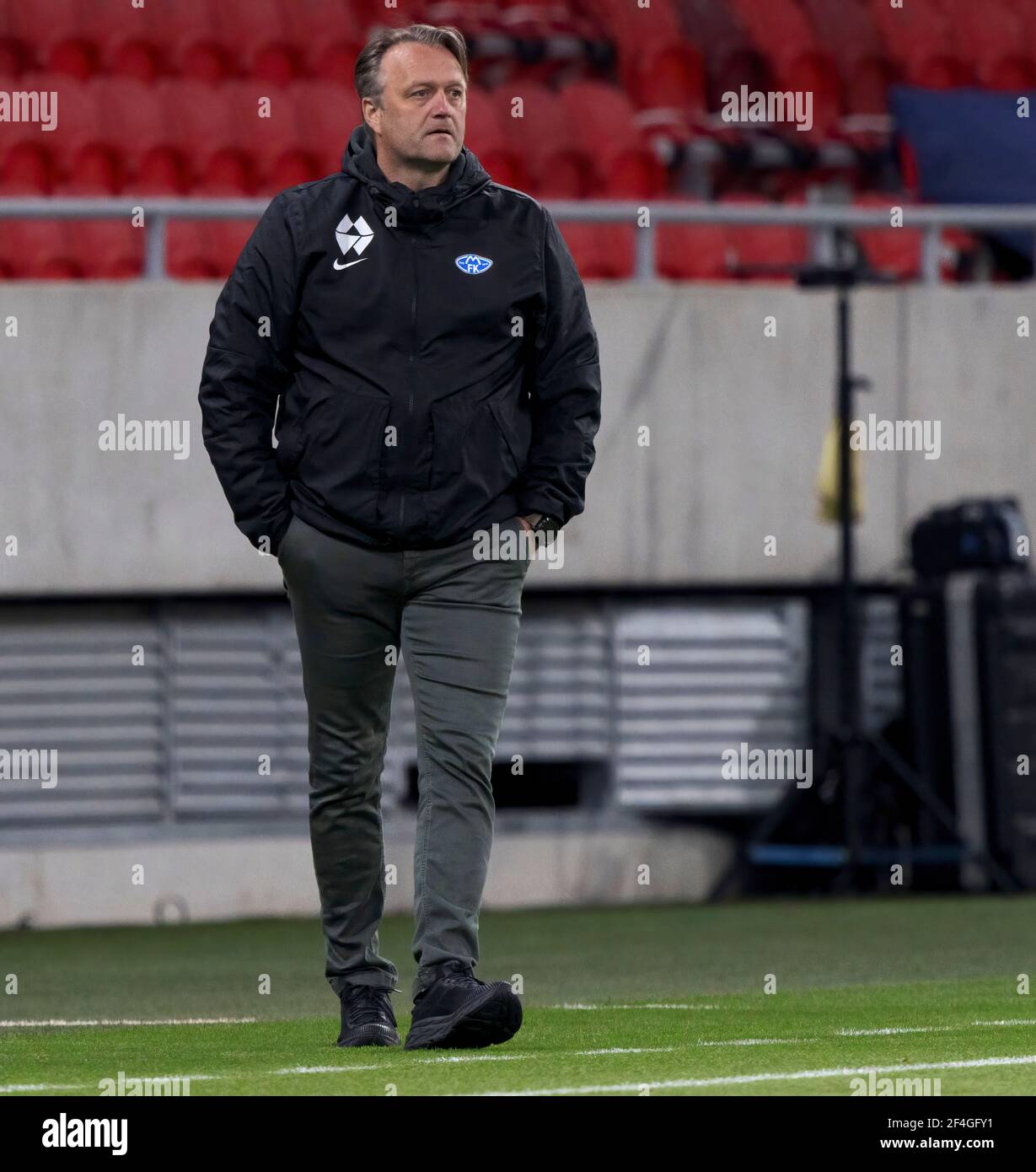 BUDAPEST, HUNGARY - MARCH 18: Head coach Erling Moe of FK Molde looks ...