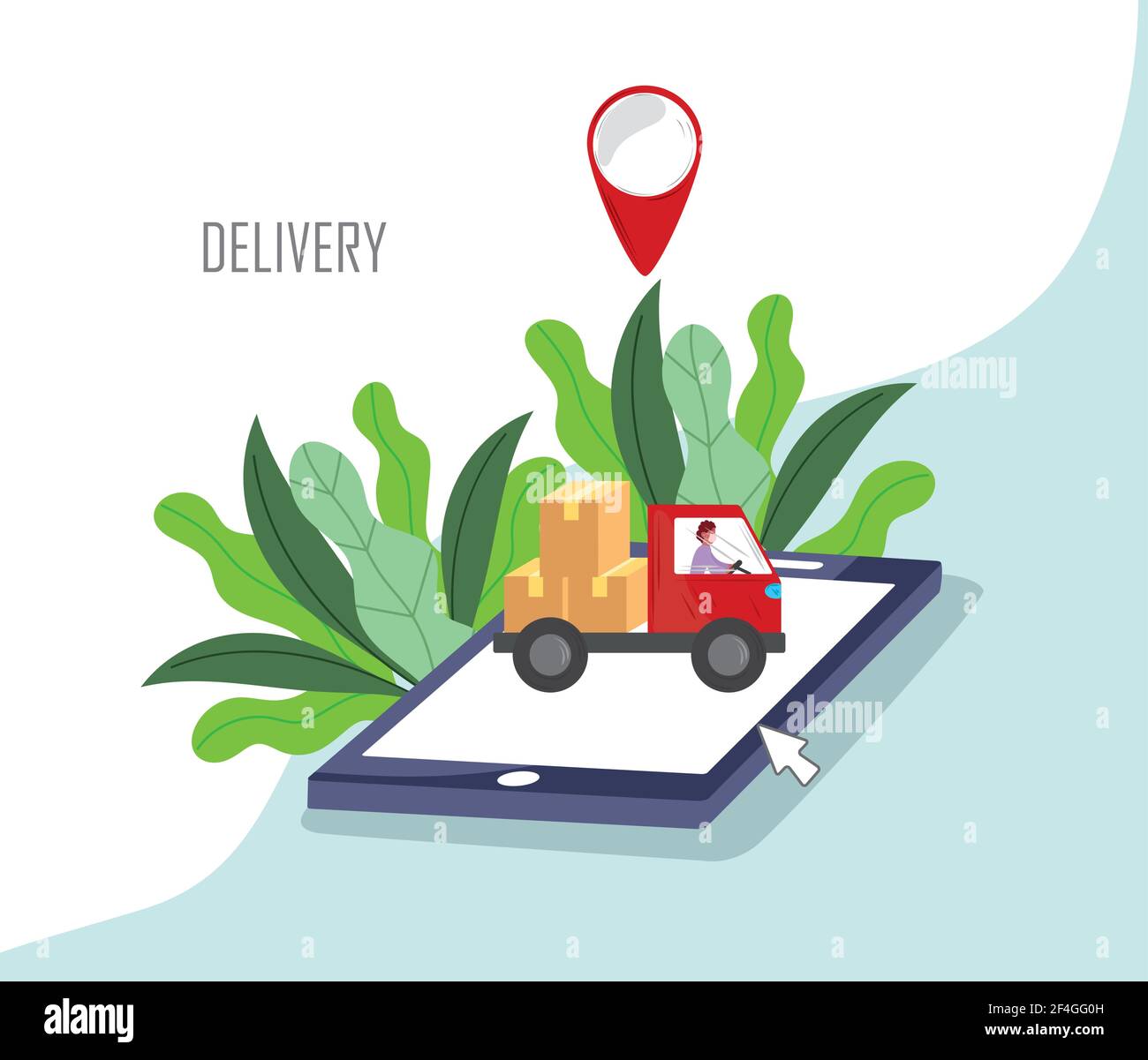 delivery app smartphone tracking truck Stock Vector Image & Art - Alamy