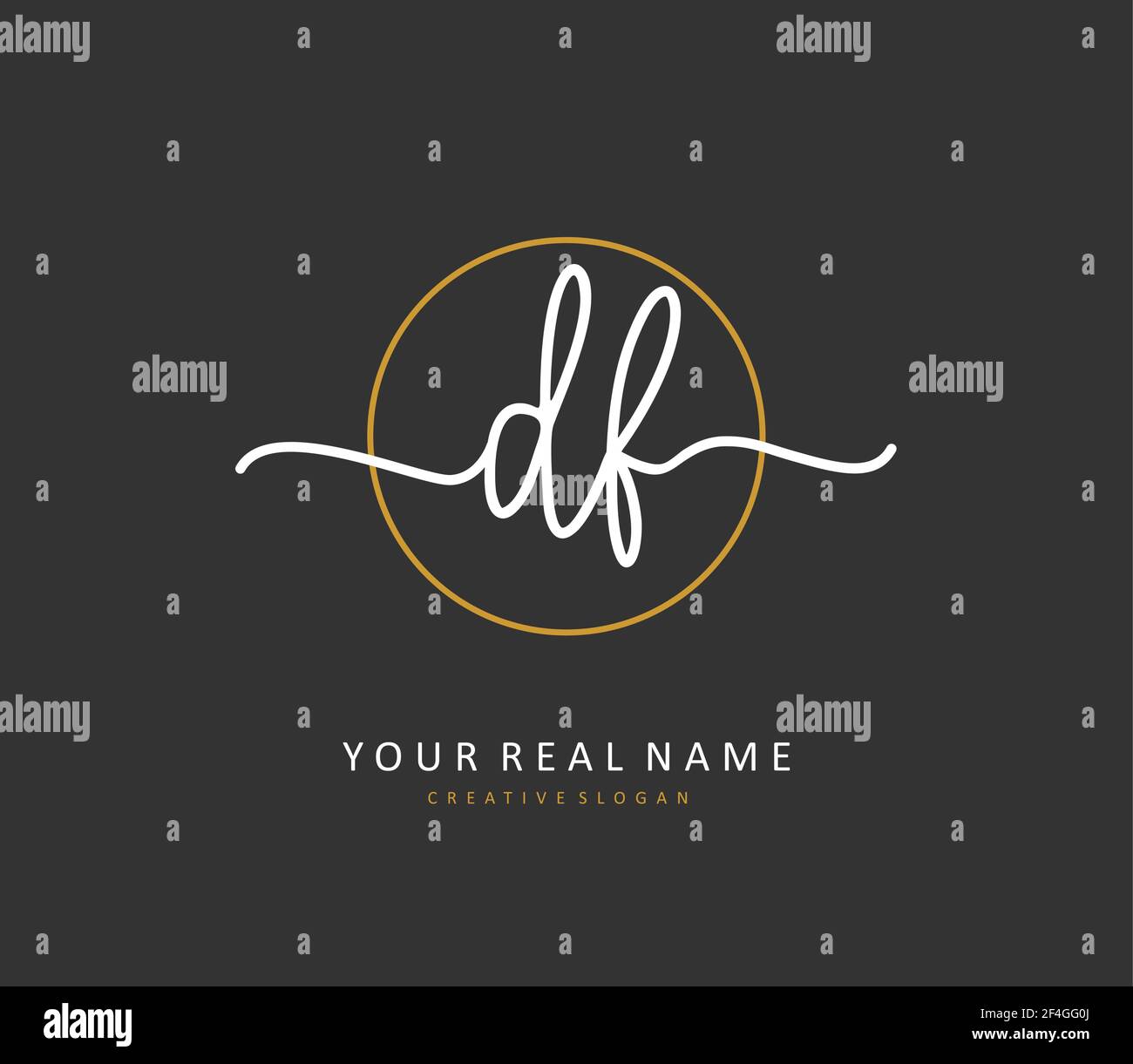 DF Initial letter handwriting and signature logo. A concept handwriting ...