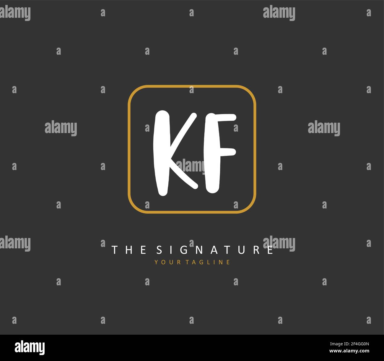 KF Initial letter handwriting and signature logo. A concept handwriting ...