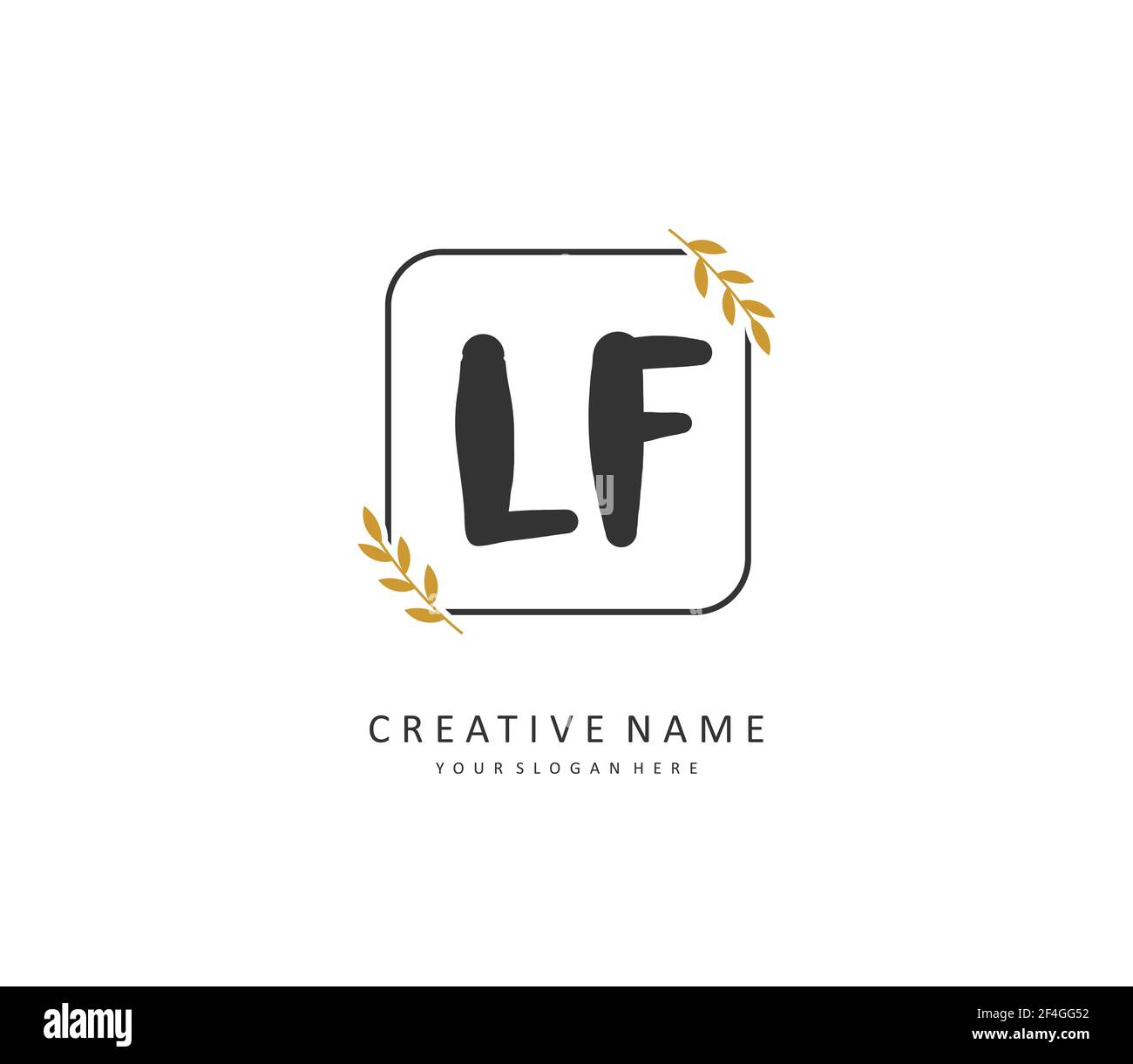 LF Initial letter handwriting and signature logo. A concept handwriting ...