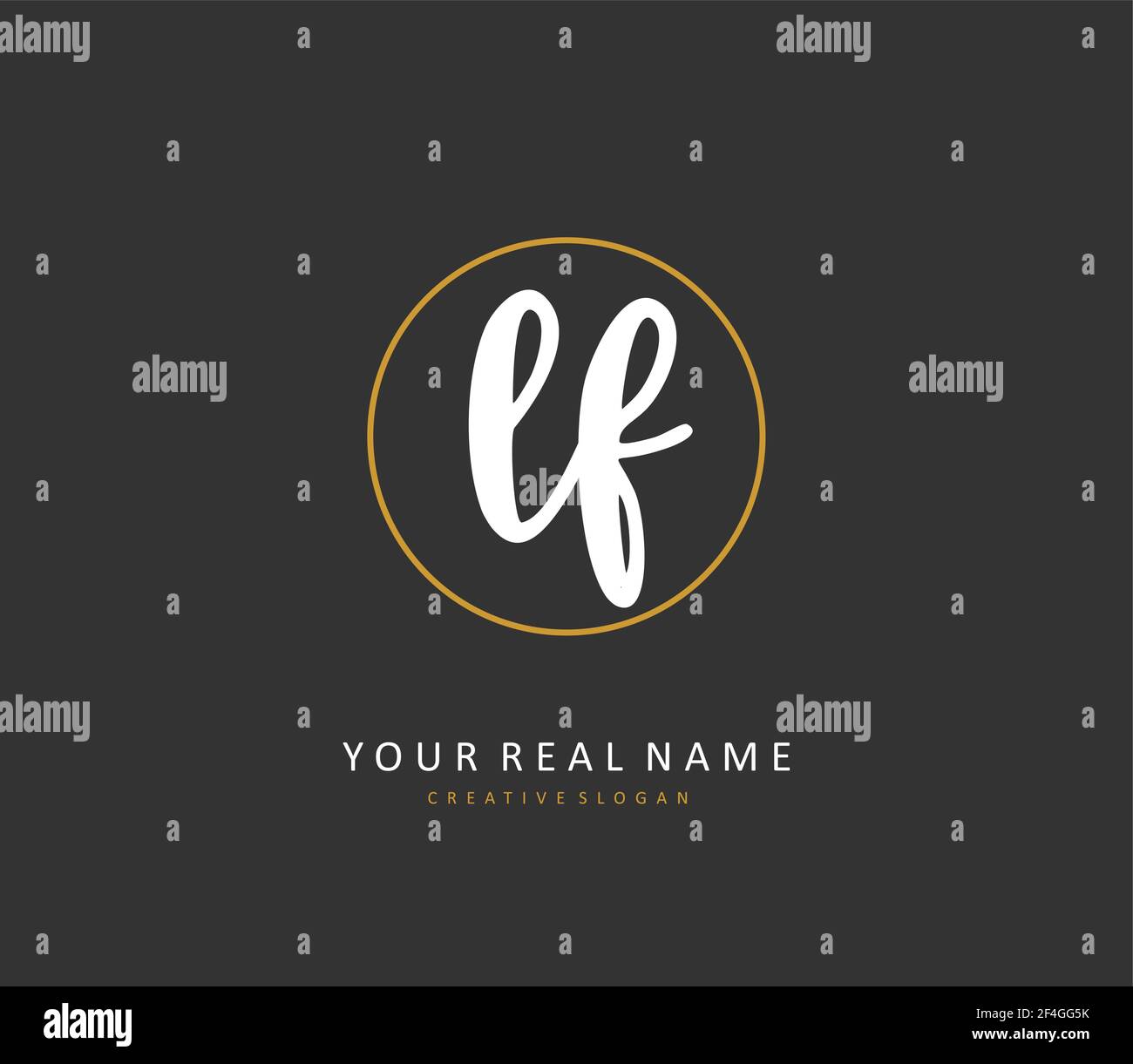 LF Initial letter handwriting and signature logo. A concept handwriting ...