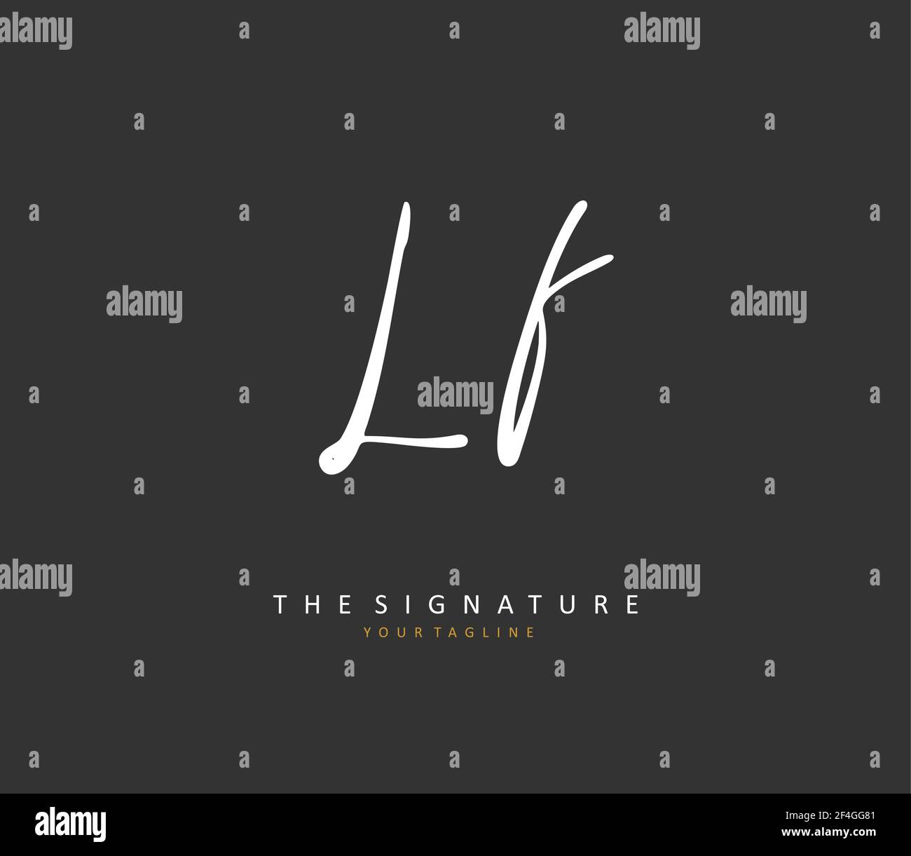 LF Initial letter handwriting and signature logo. A concept handwriting ...
