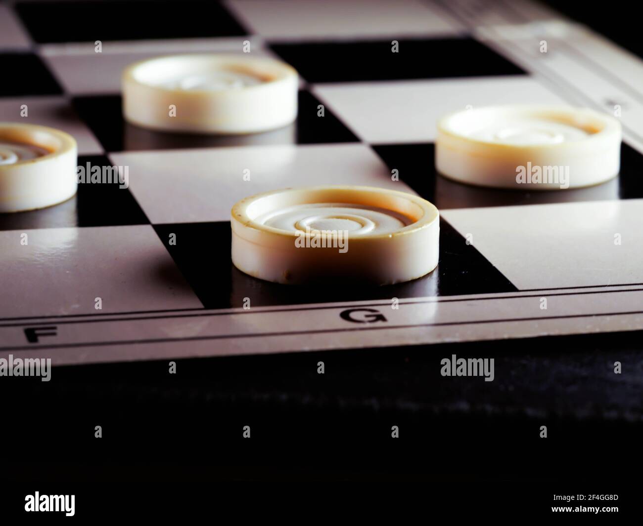 checkerboard with checkers. game concept.board game.hobby.checkers on ...