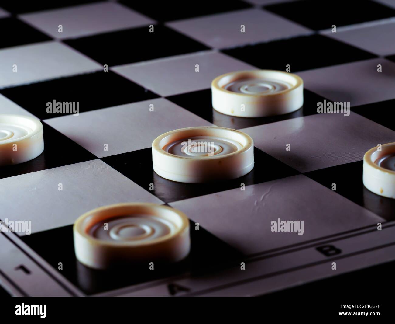 checkerboard with checkers. game concept.board game.hobby.checkers on ...