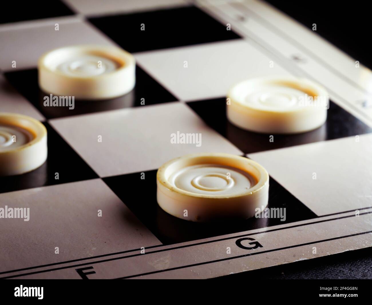checkerboard with checkers. game concept.board game.hobby.checkers on ...