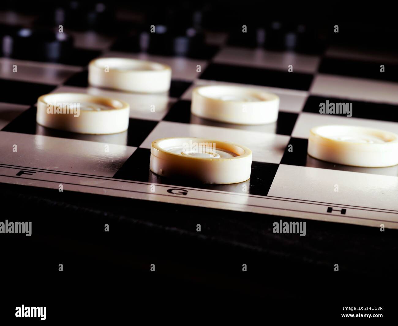 checkerboard with checkers. game concept.board game.hobby.checkers on ...