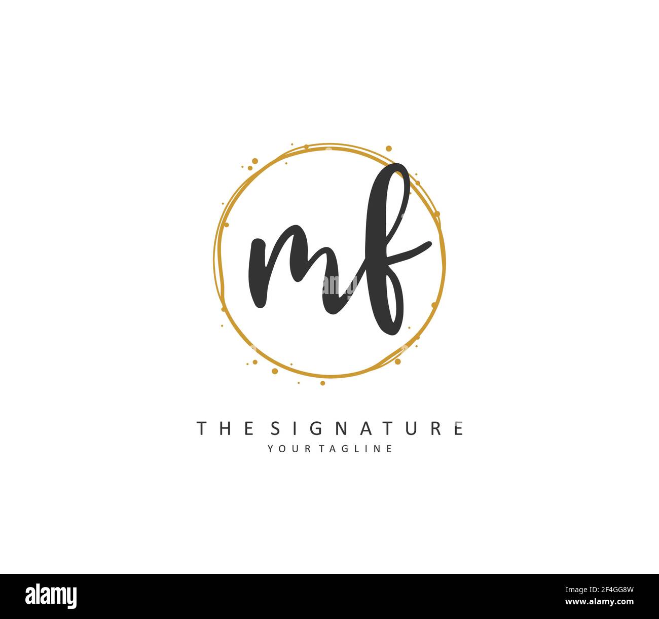 MF Initial letter handwriting and signature logo. A concept handwriting ...
