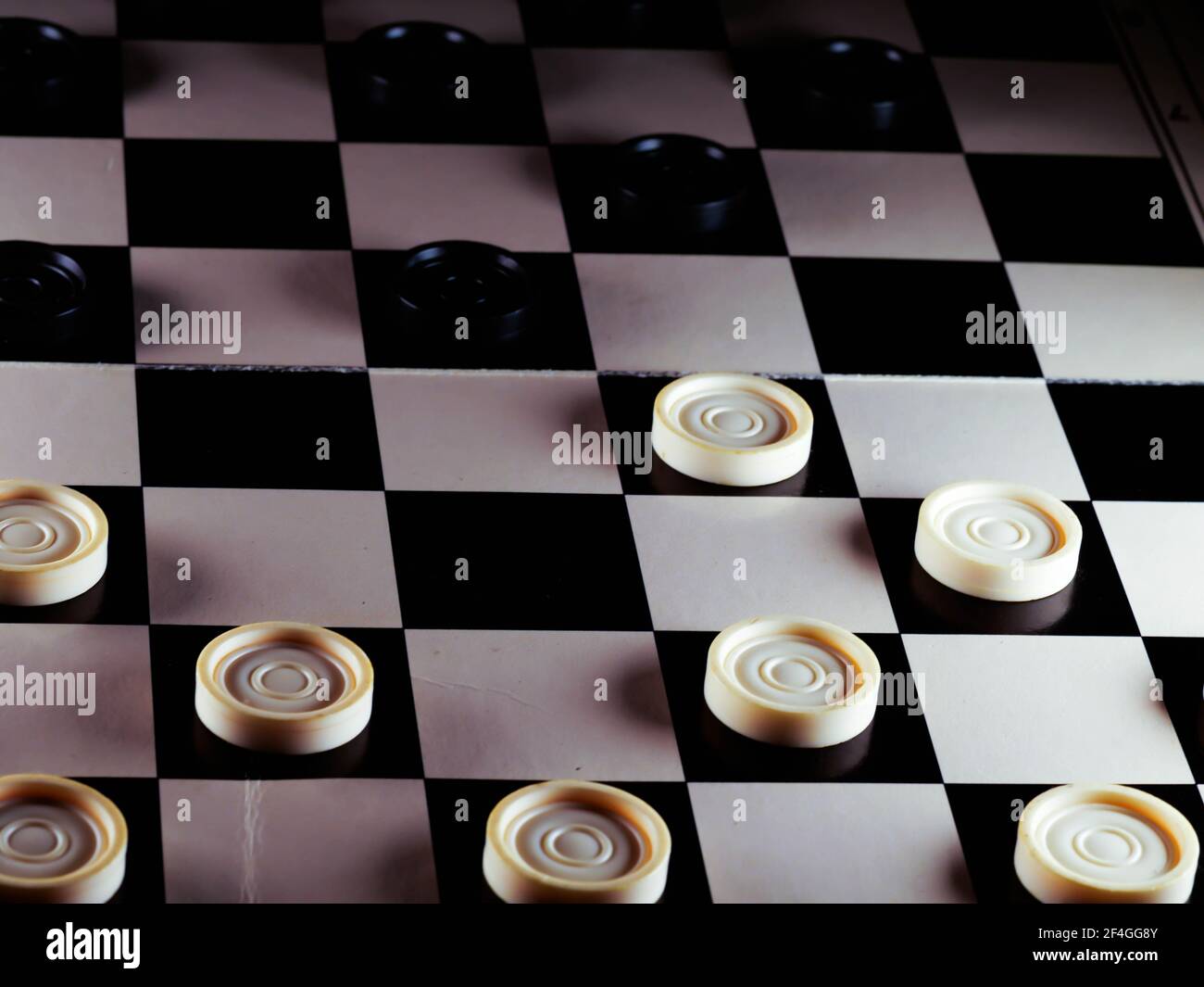checkerboard with checkers. game concept.board game.hobby.checkers on ...