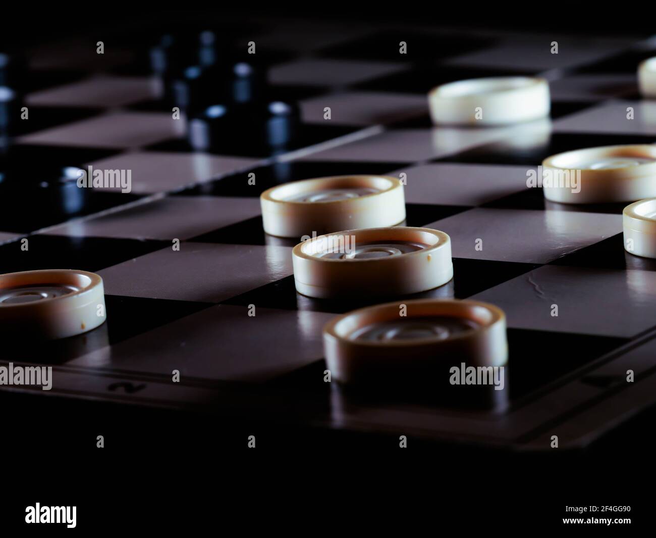 checkerboard with checkers. game concept.board game.hobby.checkers on ...