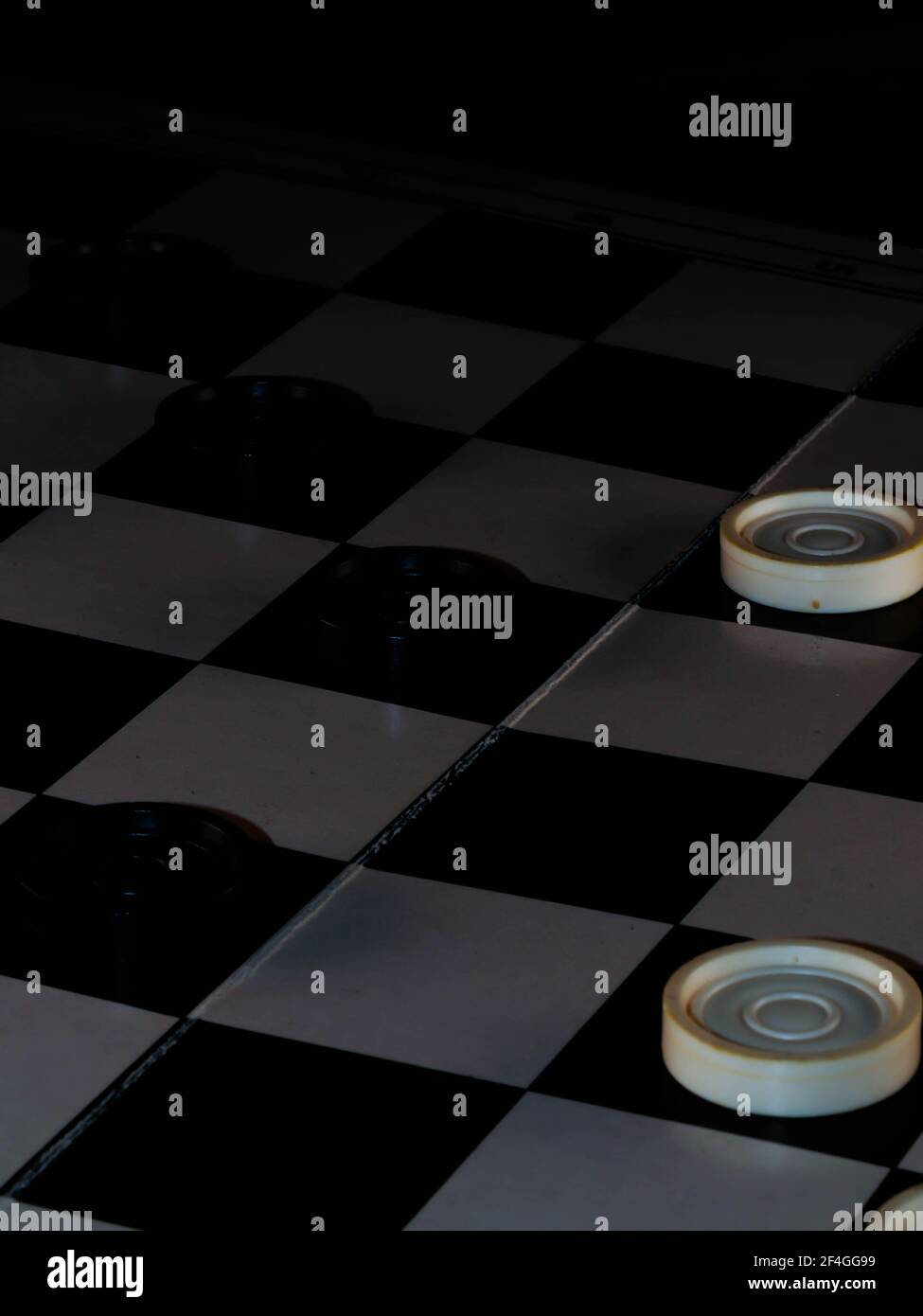 checkerboard with checkers. game concept.board game.hobby.checkers on ...