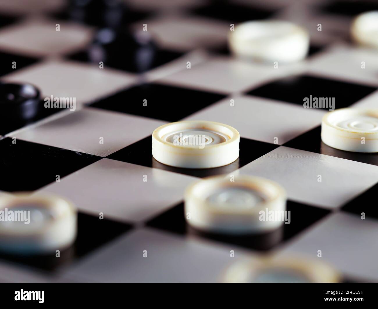 checkerboard with checkers. game concept.board game.hobby.checkers on ...