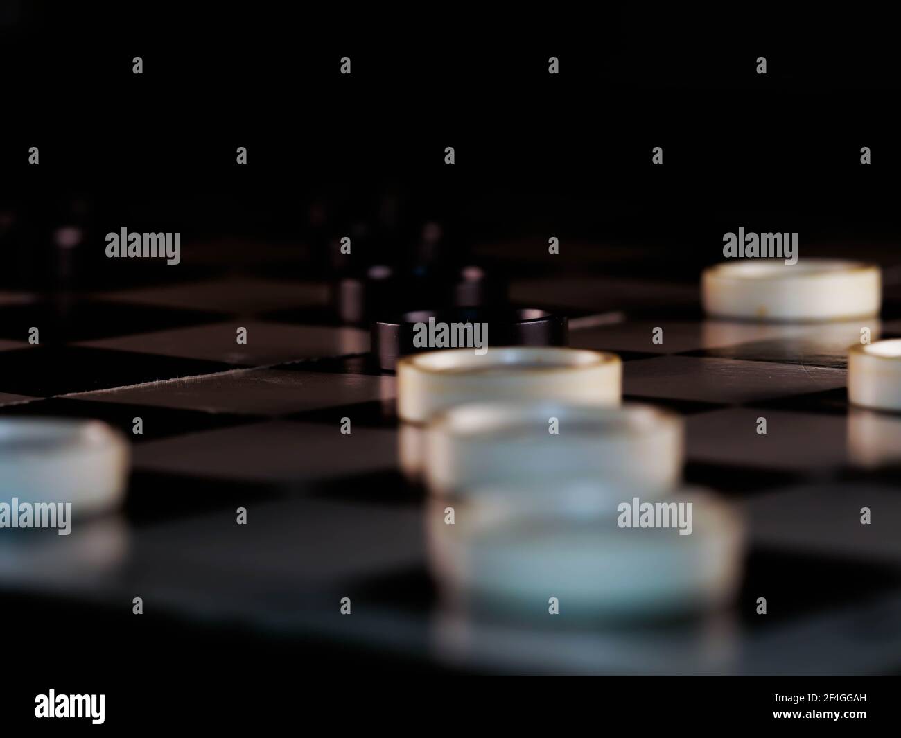 checkerboard with checkers. game concept.board game.hobby.checkers on ...