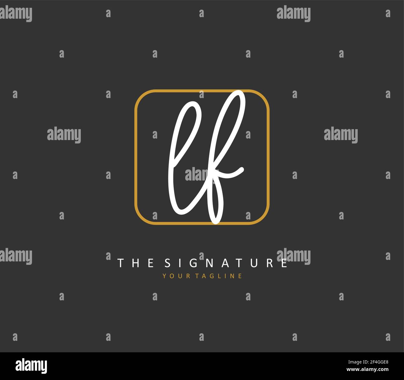 LF Initial letter handwriting and signature logo. A concept handwriting ...