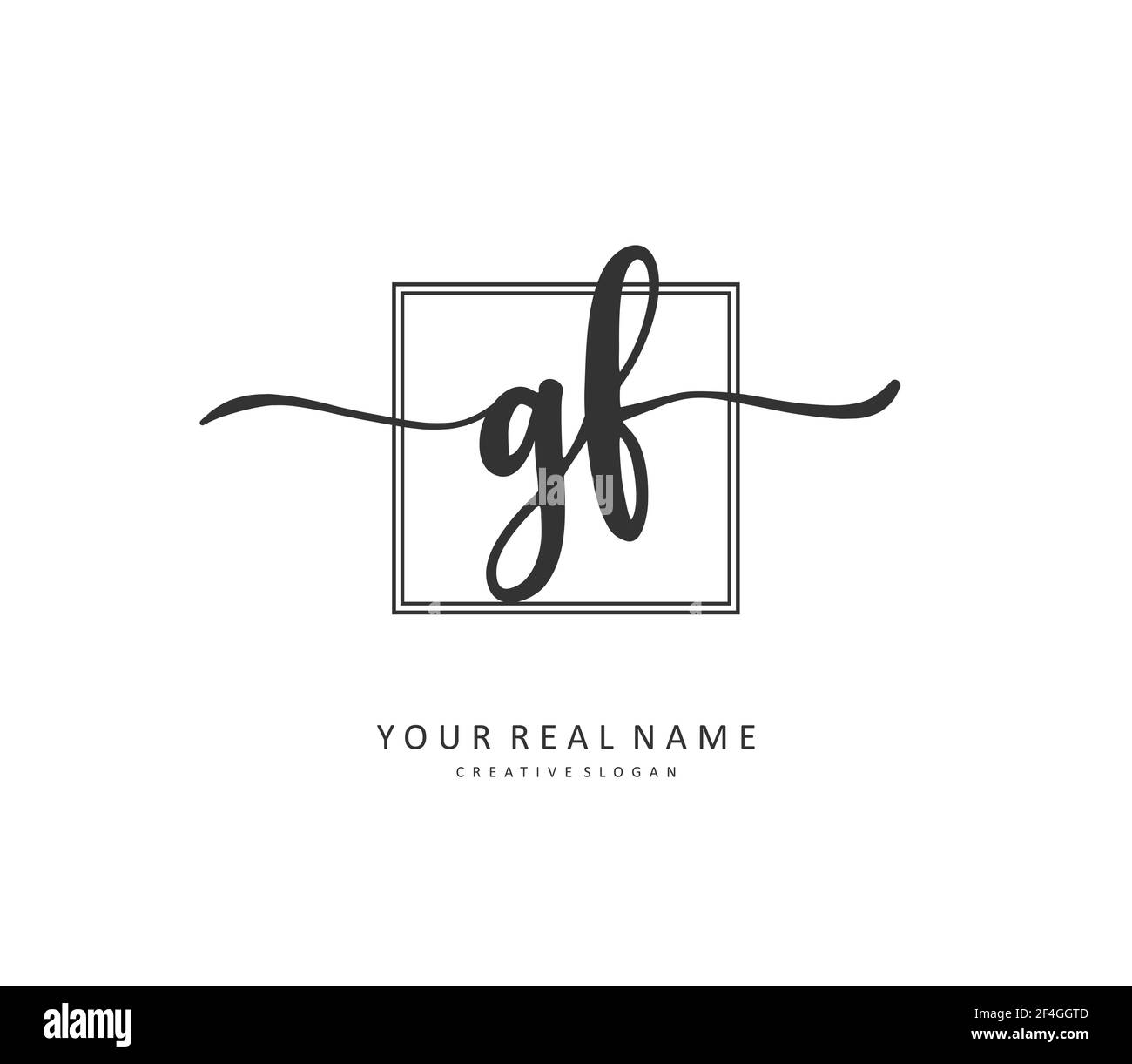 GF Initial letter handwriting and signature logo. A concept handwriting ...