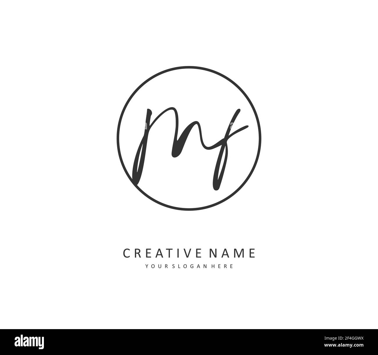 MF Initial letter handwriting and signature logo. A concept handwriting ...