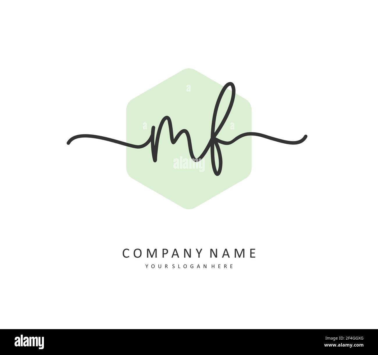 MF Initial letter handwriting and signature logo. A concept handwriting ...