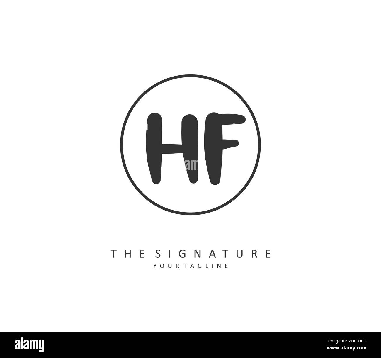 HF Initial letter handwriting and signature logo. A concept handwriting ...