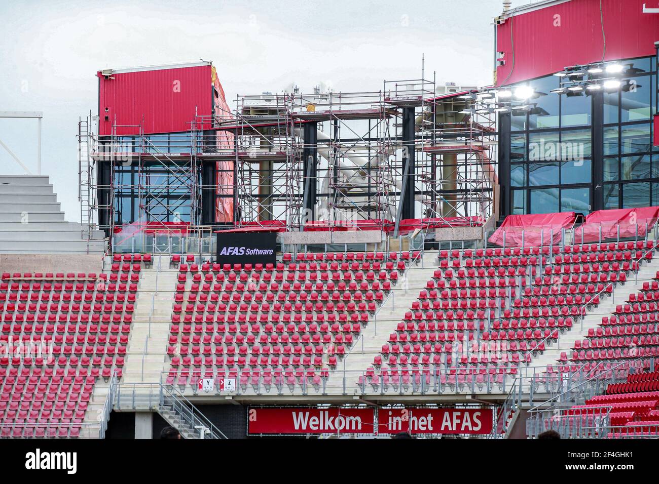 ALKMAAR, NETHERLANDS - MARCH 21: AFAS Stadium under construction or ...