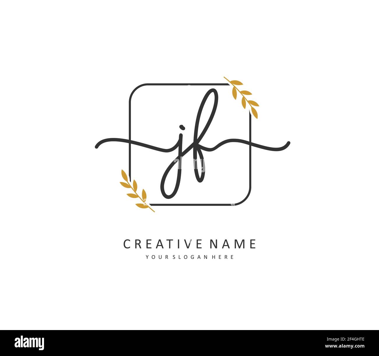 JF Initial letter handwriting and signature logo. A concept handwriting ...
