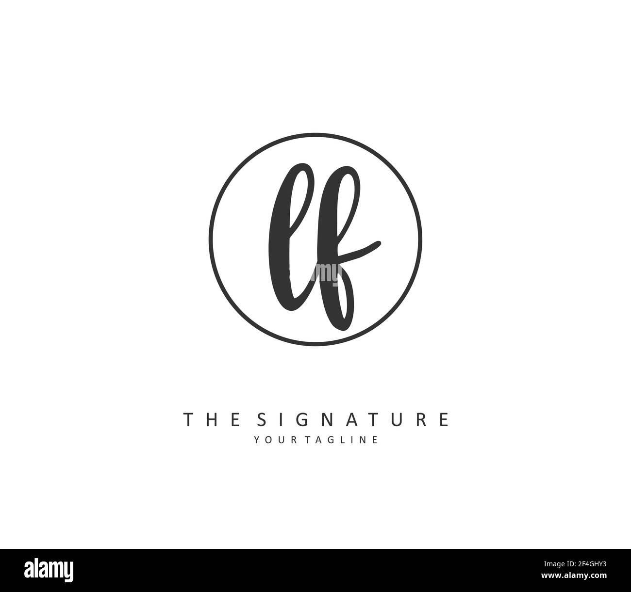 LF Initial letter handwriting and signature logo. A concept handwriting initial logo with ...
