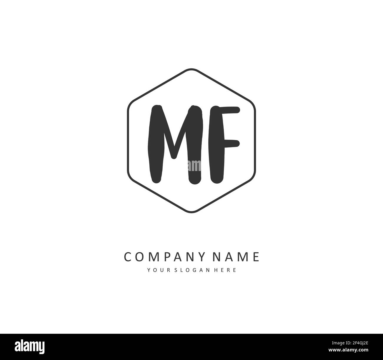 MF Initial letter handwriting and signature logo. A concept handwriting ...