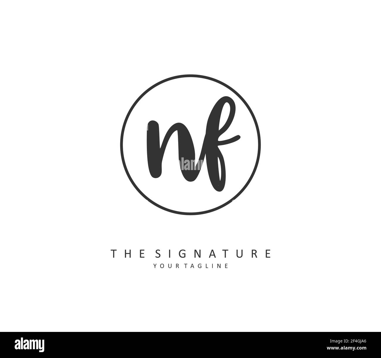 NF Initial letter handwriting and signature logo. A concept handwriting ...