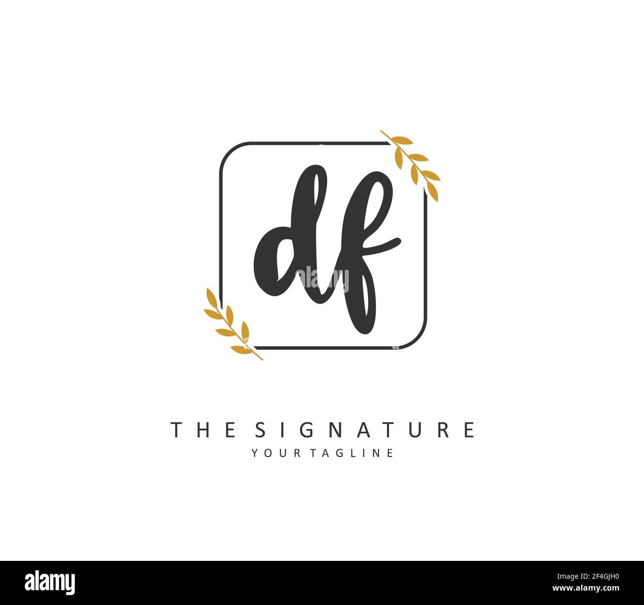 DF Initial letter handwriting and signature logo. A concept handwriting ...