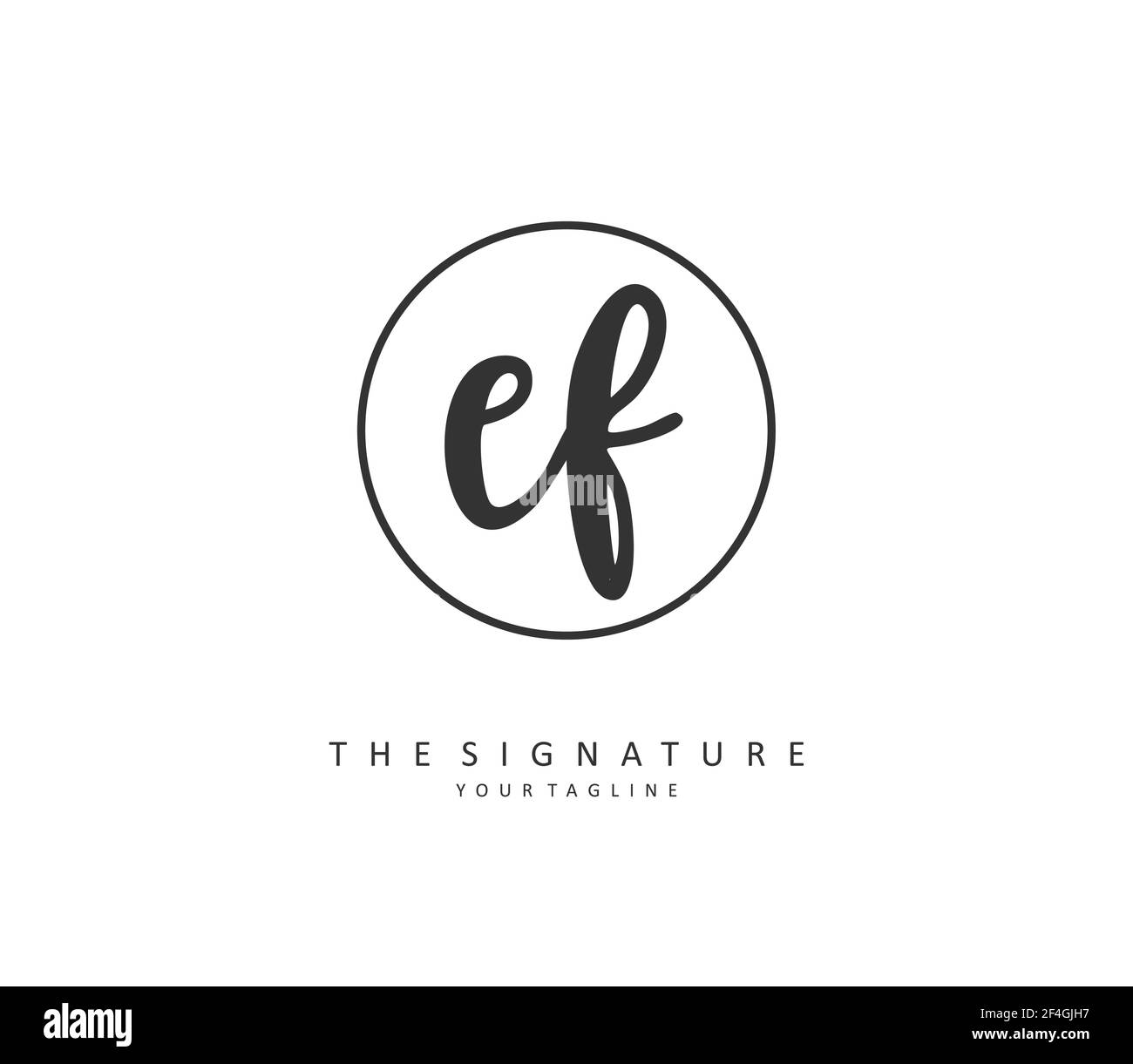 EF Initial letter handwriting and signature logo. A concept handwriting ...