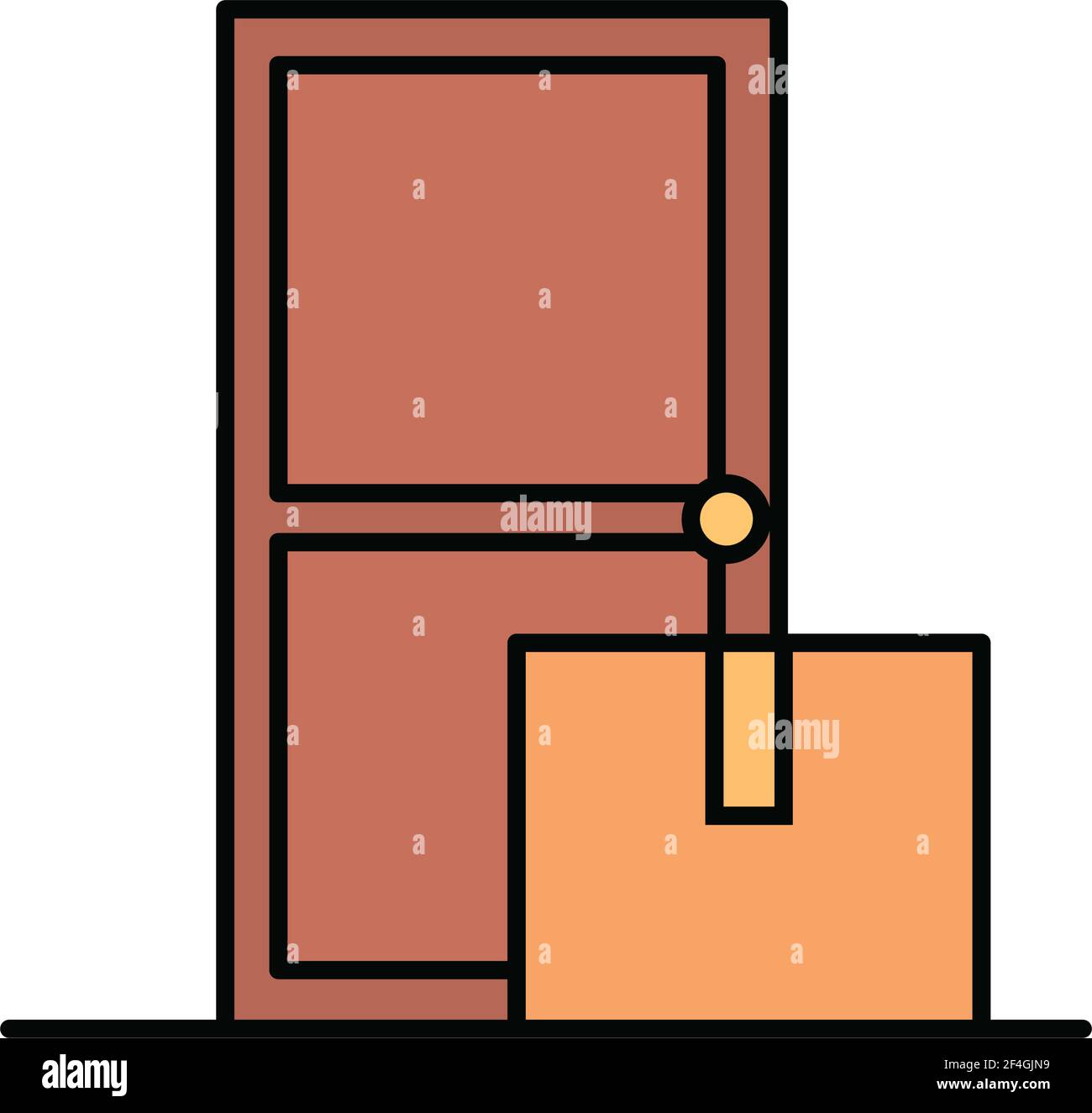 Delivering package door Cut Out Stock Images & Pictures - Alamy