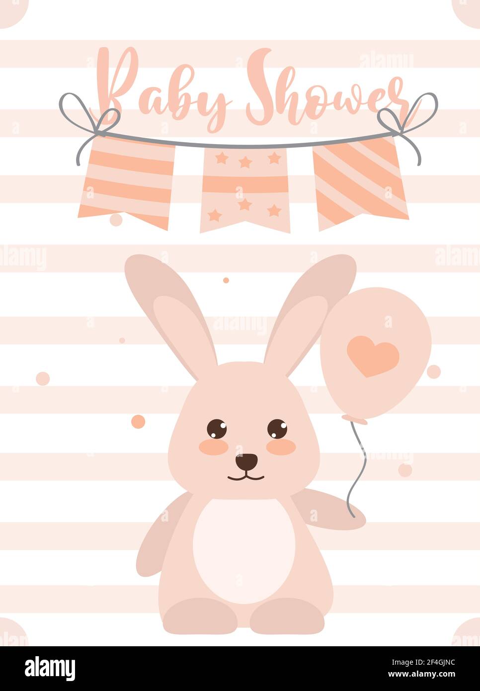 baby shower rabbit pennants card Stock Vector Image & Art - Alamy