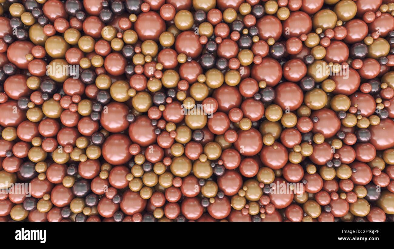 3d render. Abstract of spheres of different colors and sizes Stock ...