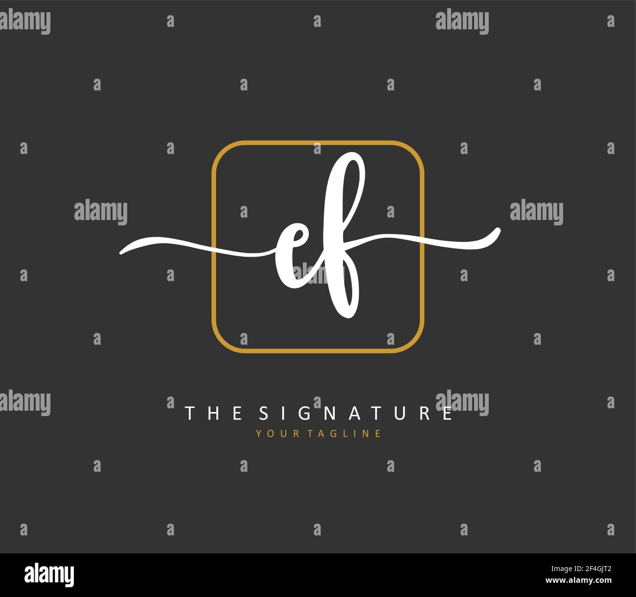EF Initial letter handwriting and signature logo. A concept handwriting ...
