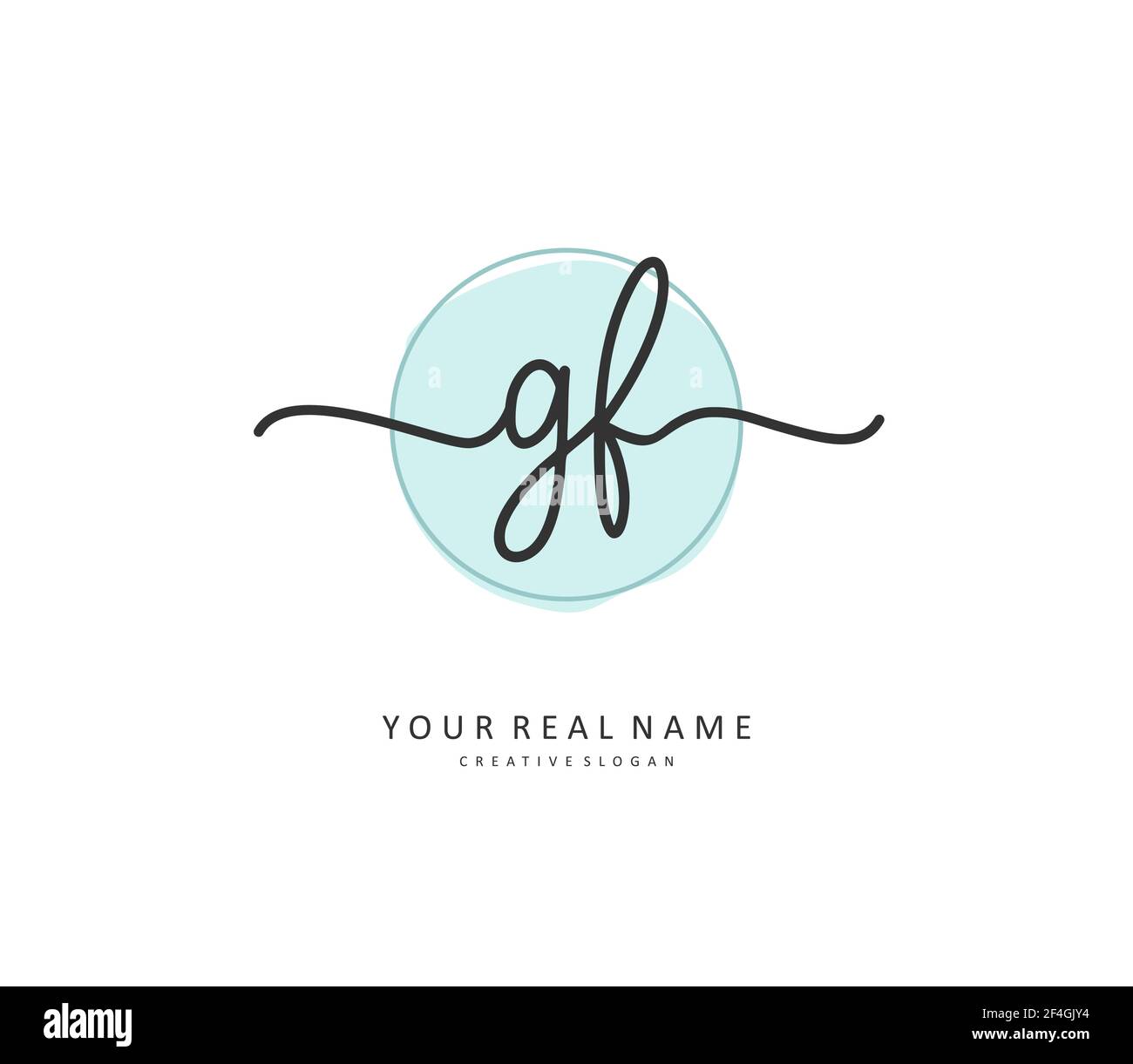 GF Initial letter handwriting and signature logo. A concept handwriting ...