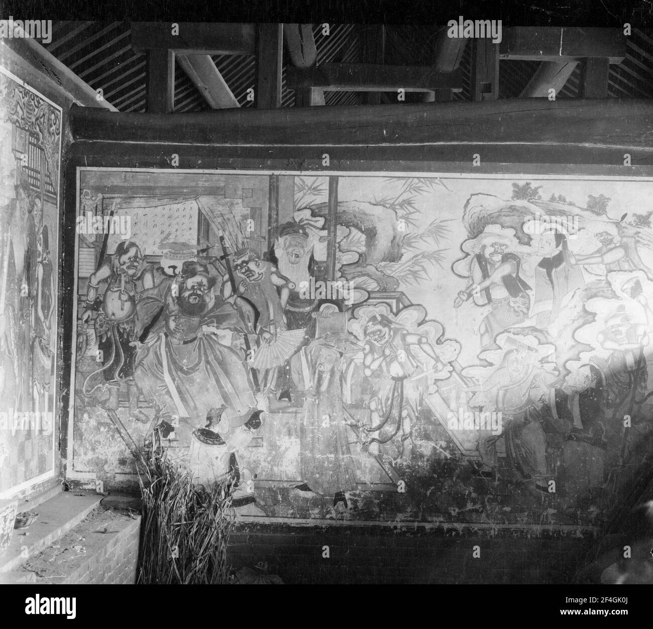 Wall frieze and corner, China, Ding Xian (China), Dingzhou Shi (China ...
