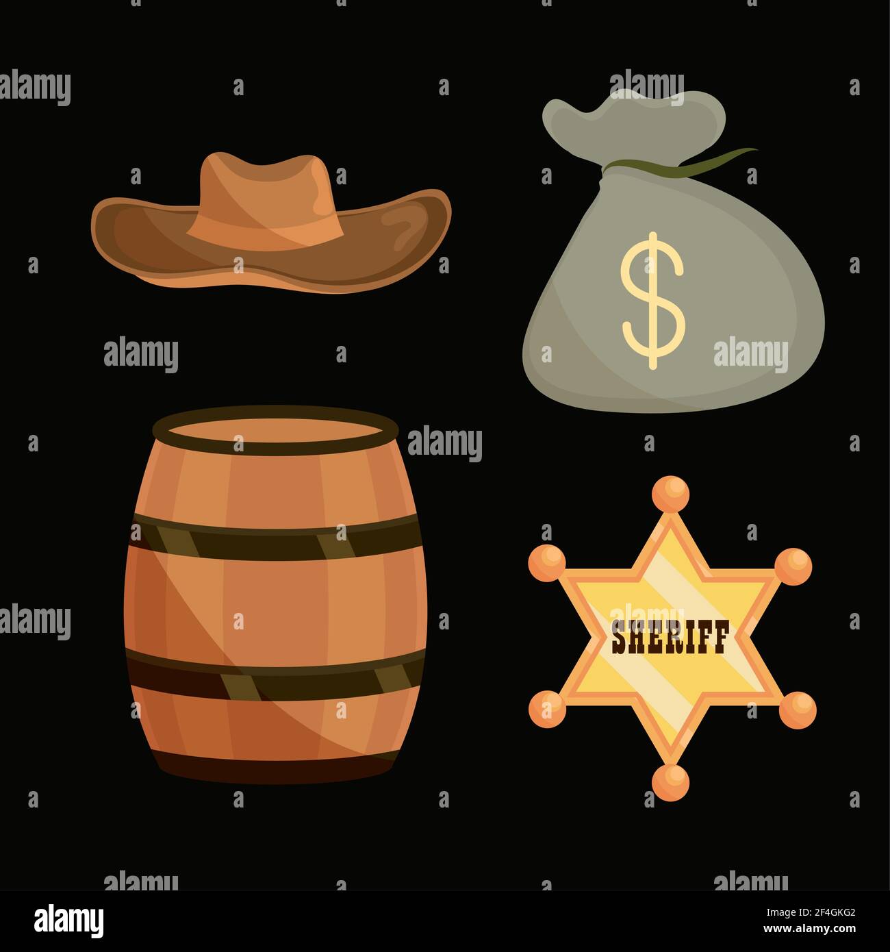 Old west icons Stock Vector Images - Alamy