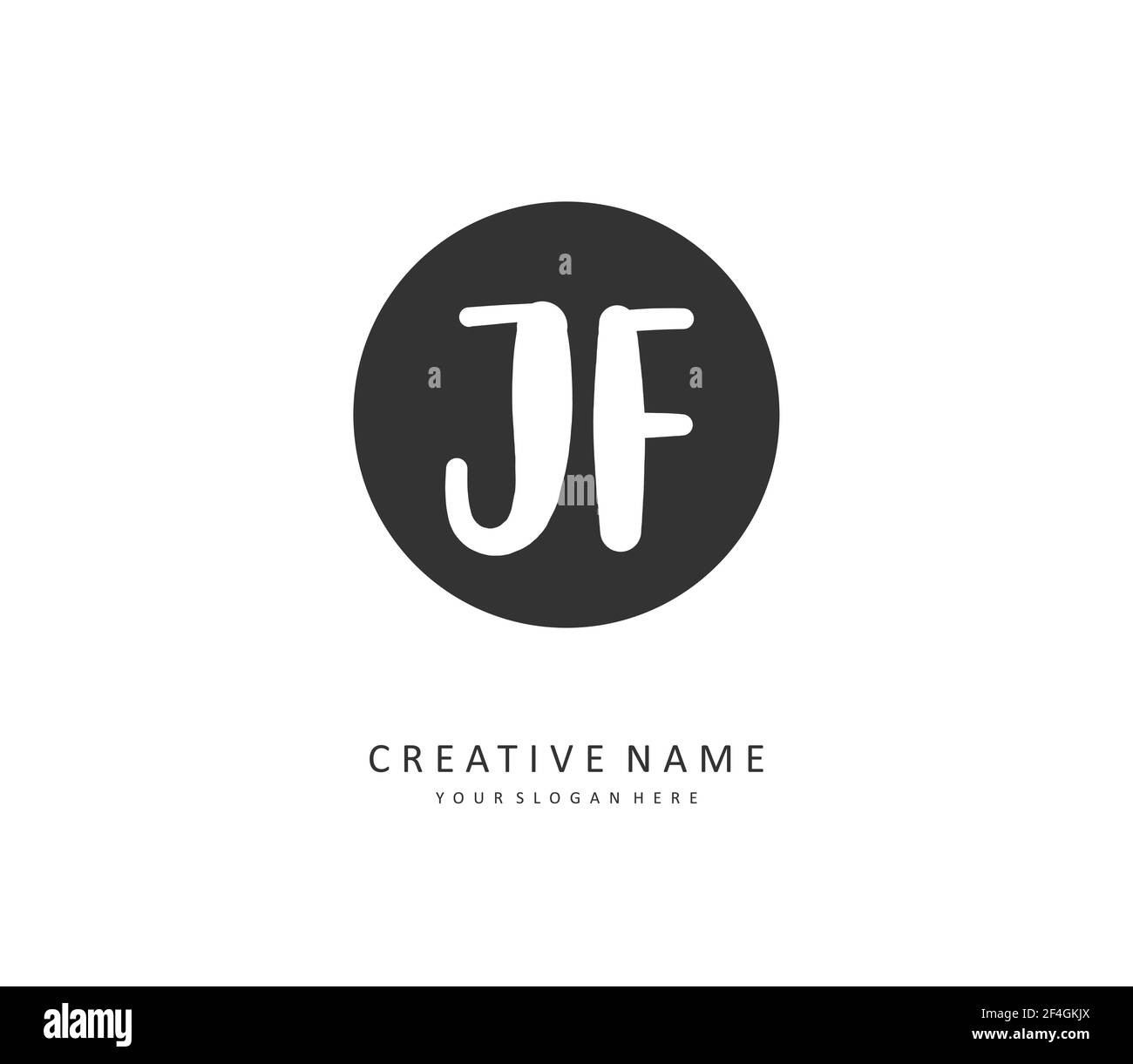 JF Initial letter handwriting and signature logo. A concept handwriting ...