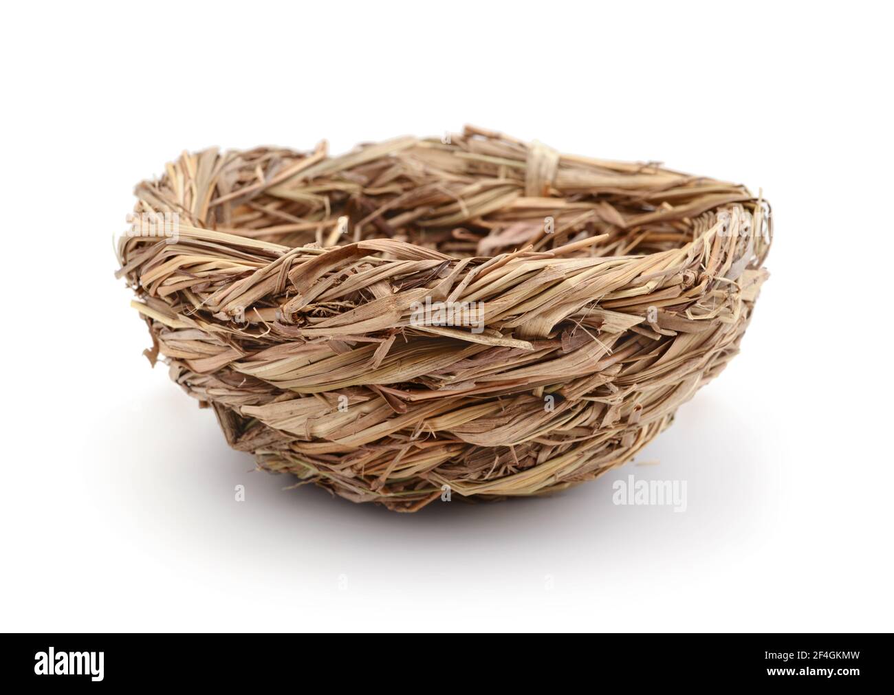 Small natural bird's nest isolated on white Stock Photo - Alamy